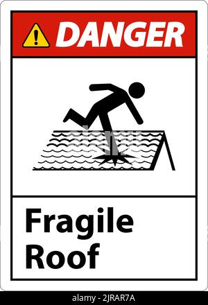 Danger Fragile Roof Sign On White Background Stock Vector Image & Art ...