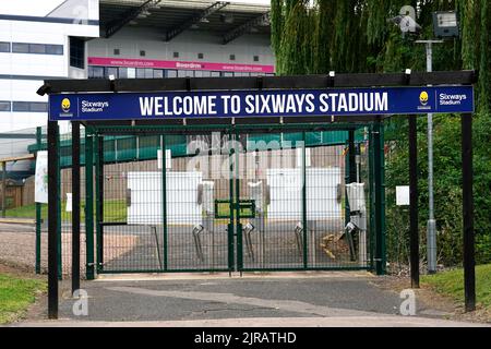 A general view of the Sixways Stadium entrance, home of Worcester ...