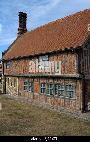 Tudor brick nogging in herringbone pattern - England, UK Stock Photo ...