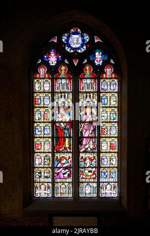 Holy Blood chapel, Figurative stained-glass window, Bruges, Belgium ...