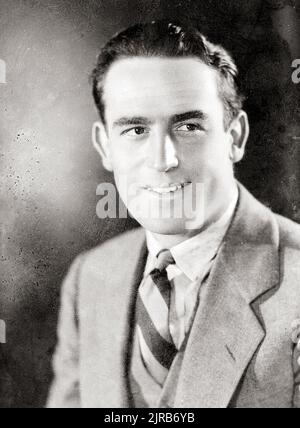 Harold Lloyd. Portrait of the American silent film star, Harold Clayton Lloyd Sr. (1893-1971 ...
