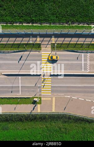 Russia, Aerial view of empty zebra crossing Stock Photo - Alamy