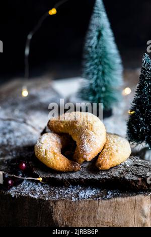 A vertical shot of Christmas decorations and cookies Stock Photo - Alamy