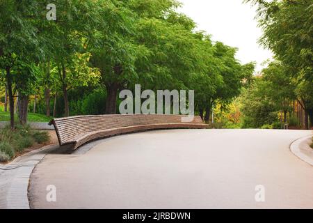 Long winding bench Stock Photo - Alamy