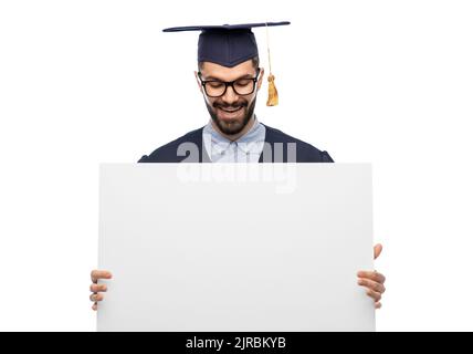 graduate student or bachelor with white board Stock Photo - Alamy
