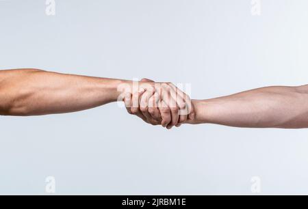 Rescue, helping gesture or hands. Close up help hand. Helping hand ...