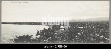 Village view in Samoa, circa 1880, digitally enhanced reproduction of a ...