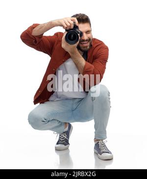 Full length photo of nice young guy festive event promo dancing have ...