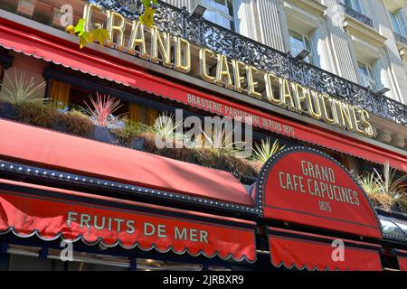 The famous Grand Cafe Capucines restaurant (since 1875), Paris FR Stock ...