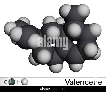 Valencene citrus fruit aroma molecule. Stylized skeletal formula ...