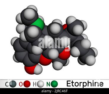 Etorphine, M99 molecule. It is morphinane alkaloid, opioid analgesic ...
