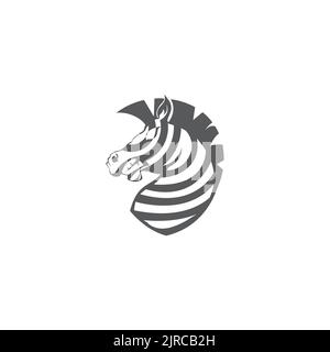 Zebra Logo Design Inspiration. Zebra logo on white background Stock ...