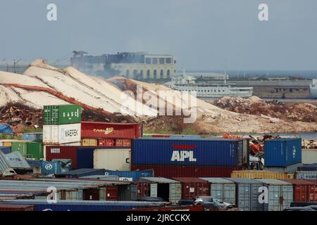 The northern section of port grain silos seen immediately after its ...