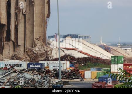 The northern section of port grain silos seen immediately after its ...