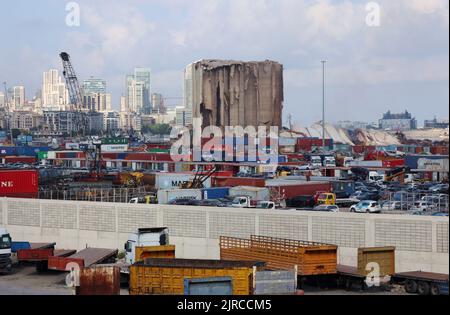 The northern section of port grain silos seen immediately after its ...