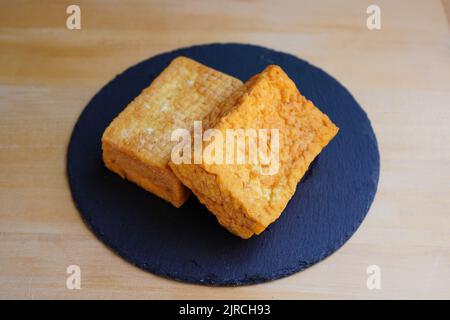Atsuage (deep fried tofu ) Japanese popular processed Tofu food Stock ...