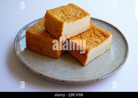 Atsuage (deep fried tofu ) Japanese popular processed Tofu food Stock ...