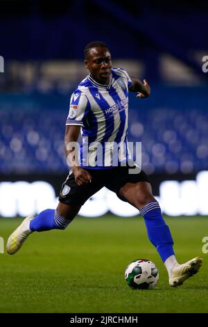 Dennis Adeniran #8 of Sheffield Wednesday heads the ball goalwards ...