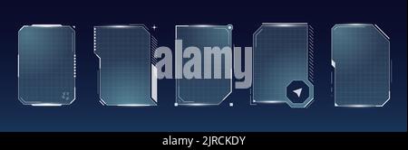 Screens HUD, UI, GUI, Futuristic User Interface Frames. Callouts titles and Sci-fi digital ...