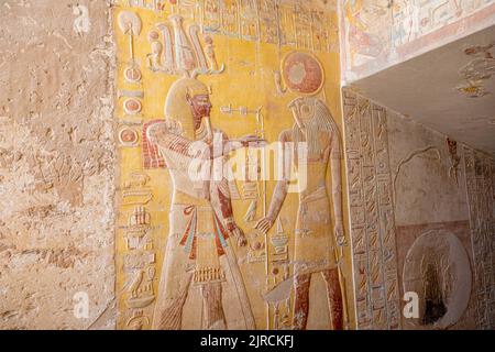 KV6 Tomb of Ramesses IX intact with hieroglyphs and paintings at the ...
