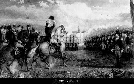 Washington taking command of the American Army at Cambridge, 1775 Stock ...