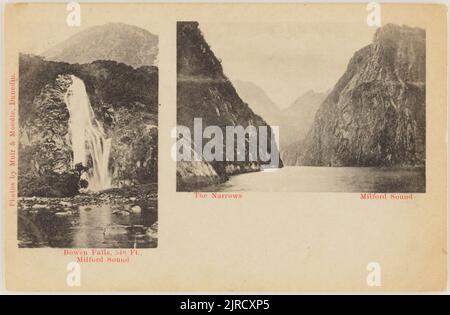 The Narrows, Milford Sound, 1900-1903, Milford Sound, by Muir & Moodie ...