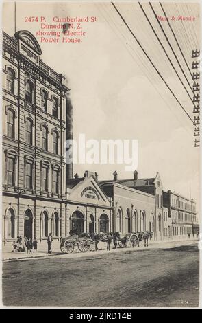 Cumberland Street showing Electric Power House, Dunedin, by Muir ...