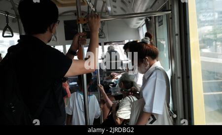 The Bangkok BRT Bus Rapid Transit System in Bangkok, Thailand Sathorn ...