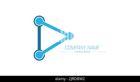 two parts of the line are connected in a broken circle . Logo template ...