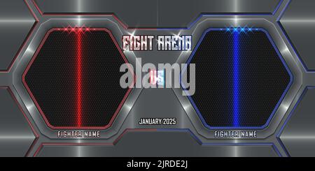 Versus battle fighting realistic 3d banner with modern logo Stock ...