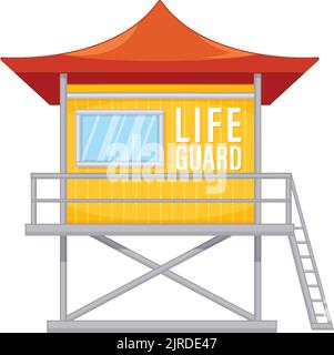 Lifeguard Tower Cartoon Style illustration Stock Vector Image & Art - Alamy