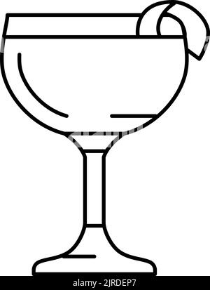 glass drink sidecar cocktail line icon vector illustration Stock Vector ...