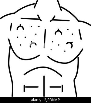 chest ingrown hair line icon vector illustration Stock Vector Image ...