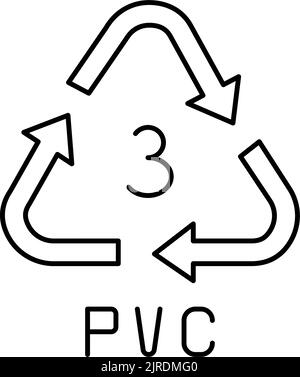 pvc recyclable plastic product line icon vector illustration Stock ...