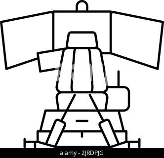 racing simulator cockpit line icon vector illustration Stock Vector ...