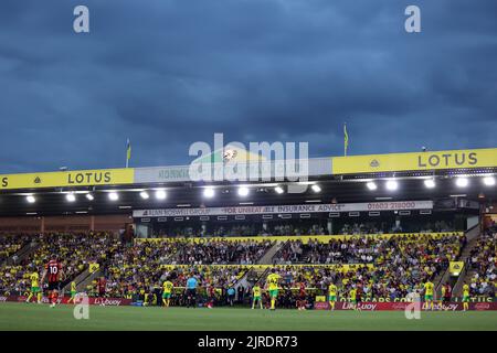 Norwich, UK. 23rd Aug, 2022. Norwich City dejection at the Norwich City ...
