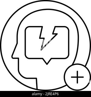 poor mental health check line icon vector illustration Stock Vector ...