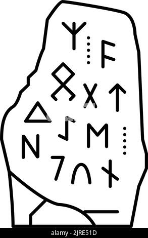 rune stone viking line icon vector illustration Stock Vector Image ...