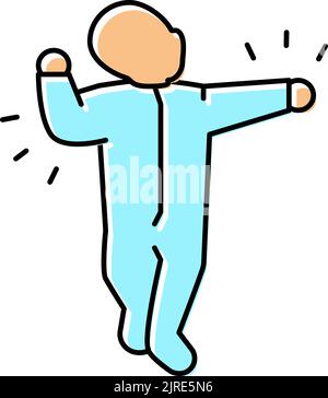 asymmetrical tonic neck reflex color icon vector illustration Stock ...