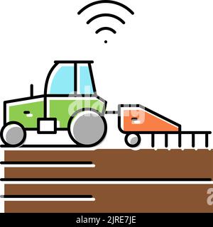 tillage smart farm agriculture color icon vector illustration Stock ...