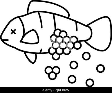 plastic microbeads in fish line icon vector illustration Stock Vector ...