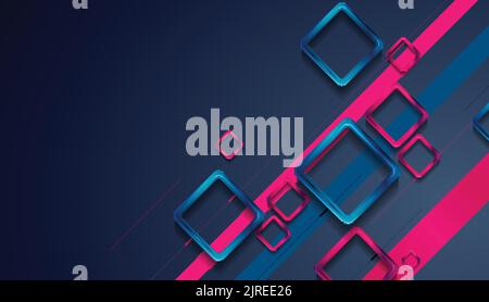 Blue tech glossy retro squares abstract vector background Stock Vector ...