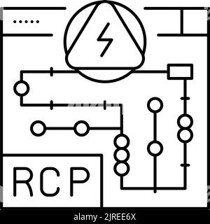 rcp electrical plans interior design glyph icon vector illustration ...