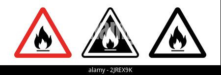 Set triangle danger sign Flammable Liquid, wet flor, staircase signs ...