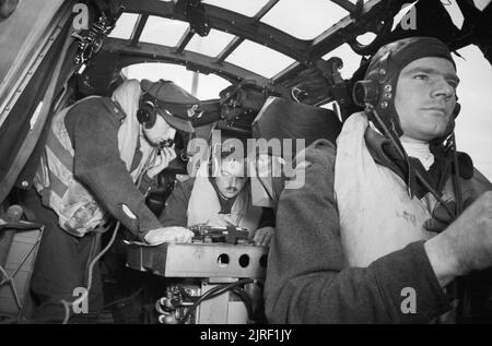 On board a Whitley VII of No 502 Squadron during an anti-submarine ...
