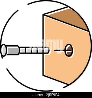 insert metal screw assembly furniture icon color illustration Stock ...