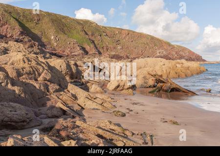 Mill Bay and the wreck of HMS BARKING (Steamship , a Boom Defence ...