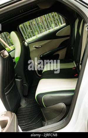 Interior of a BYD Dolphin small electric hatchback as pictured on a ...
