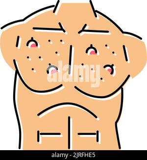 chest ingrown hair line icon vector illustration Stock Vector Image ...