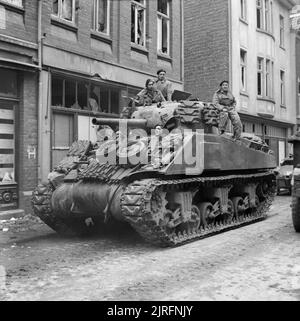 A Sherman tank of 8th Armoured Brigade in Kevelaer, Germany, 4 March ...